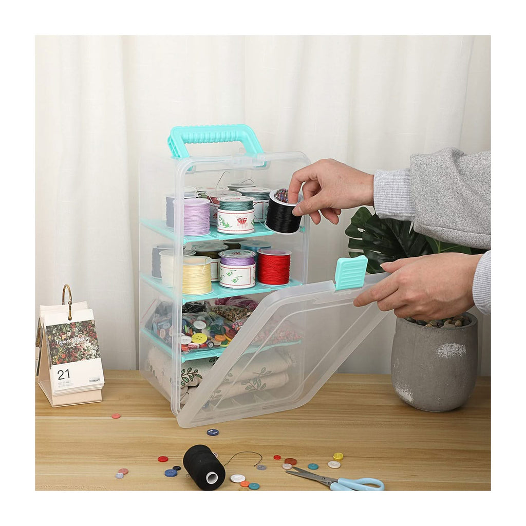 Universal Crafts 3 Tier Divided Organiser - Aqua – CraftOnline
