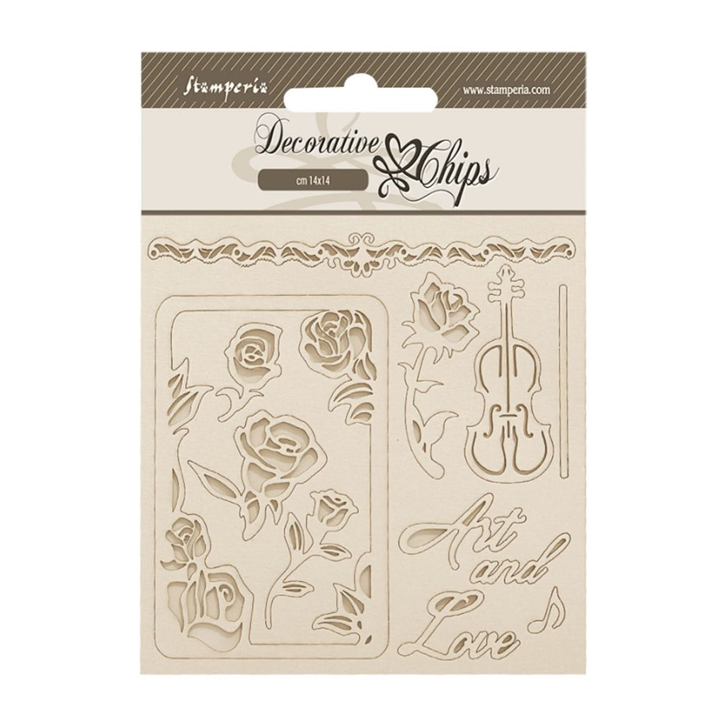 Stamperia Decorative Chips 5.5"x 5.5" - Venice City of Art - Roses & F ...