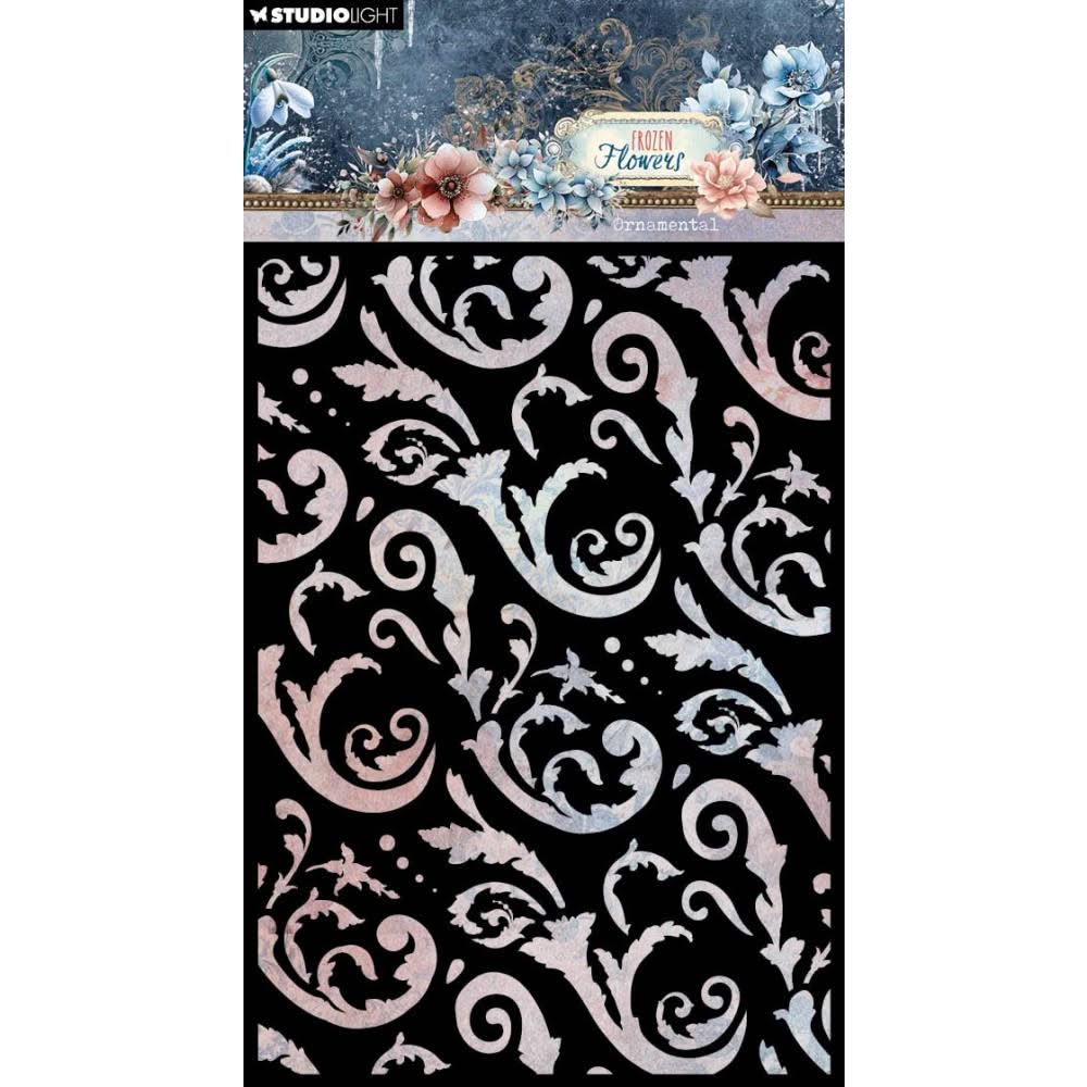 Studio Light Frozen Flowers 4.13"X5.83" Stencil Nr. 313, Ornamental ...