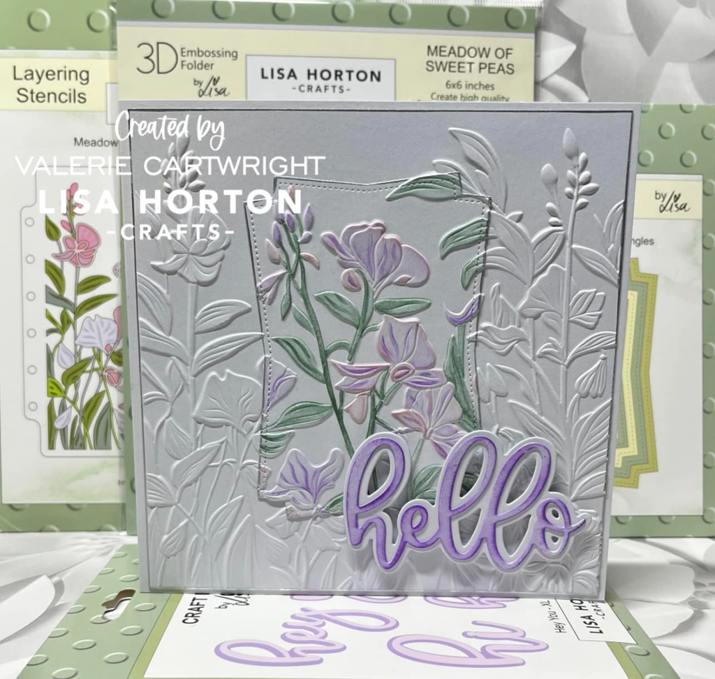 Lisa Horton Crafts Embossing Folder 6"X6" Meadow Of Sweet Peas ...