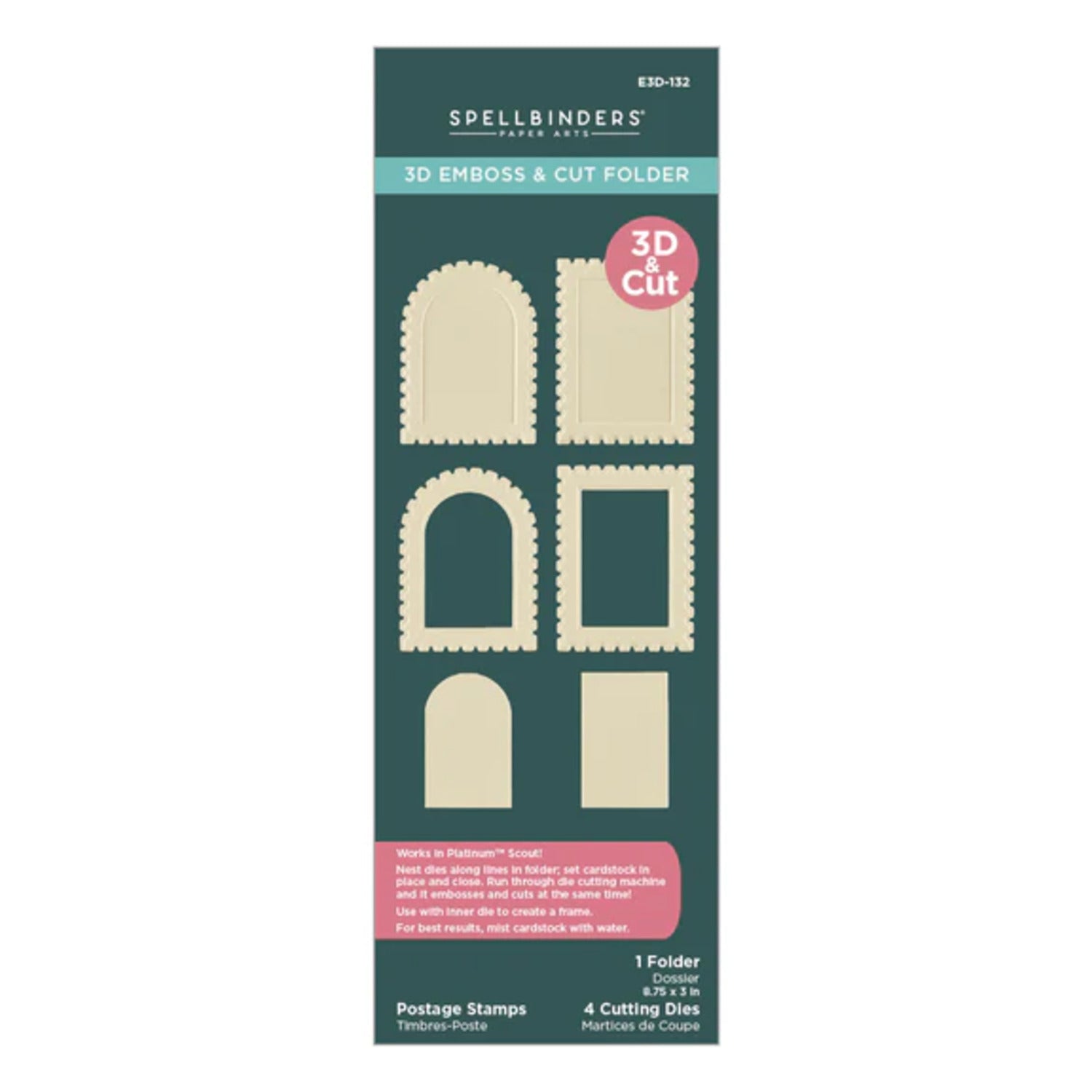 Spellbinders Holiday Magic 3D Emboss & Cut Folder - Postage Stamps ...