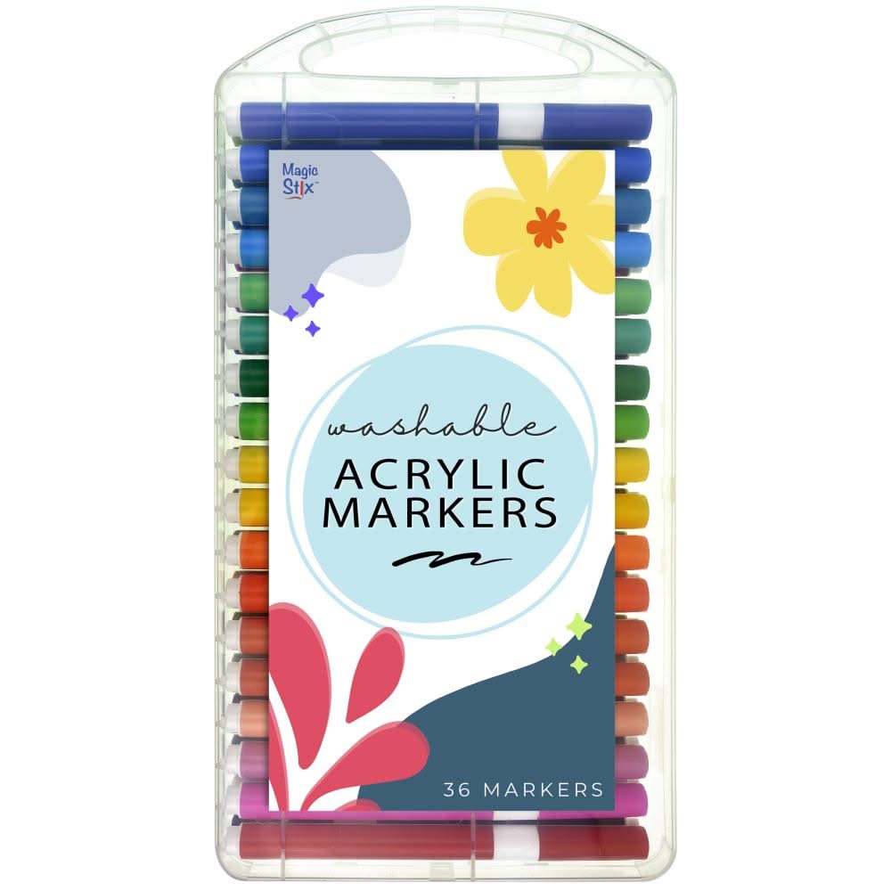 Kwik Stix Magic Stix Washable Acrylic Markers 36/Pkg Assorted Colours ...