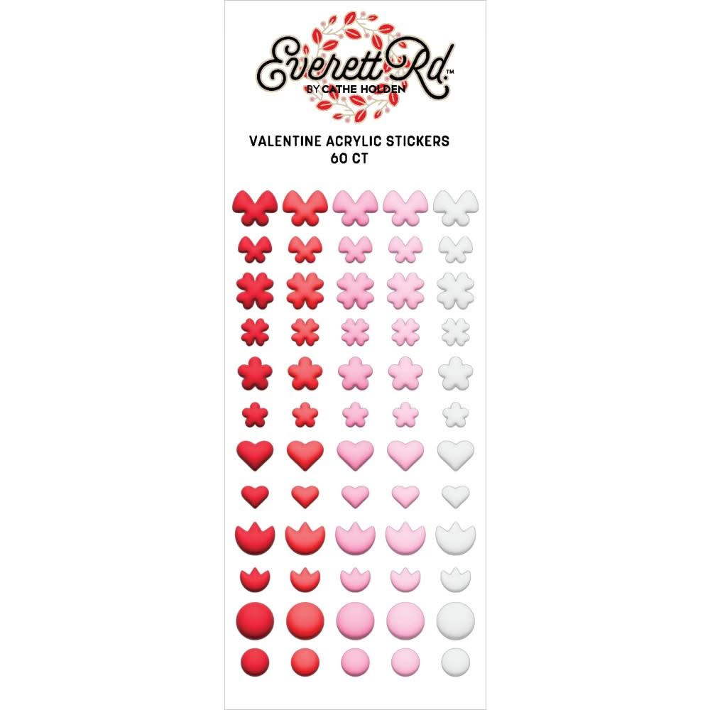 Everett Rd. Valentine Acrylic Stickers Multicoloured – CraftOnline