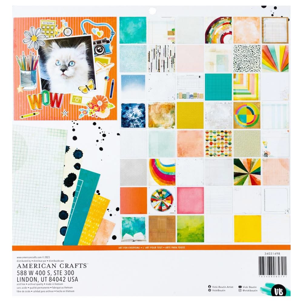 Vicki Boutin Mixed Media Double-Sided Printed Paper Pad 12"x 12" 48/Pk ...