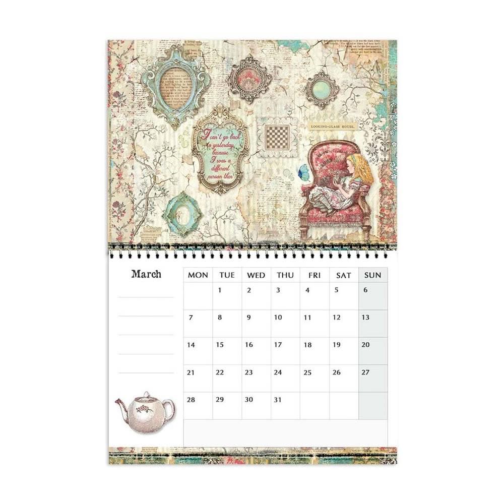 Stamperia 2022 Wirebound Calendar 11.75"X8.75" Alice – CraftOnline