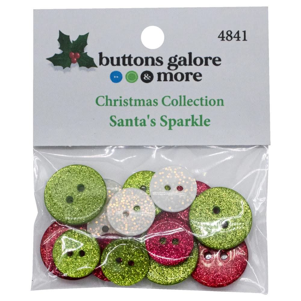 Buttons Galore Christmas Themed Buttons - Santa's Sparkle 16 pack ...