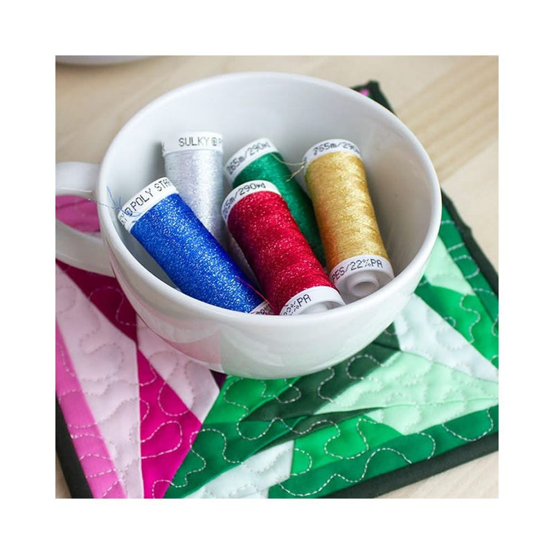 Sulky 30wt Poly Sparkle Thread 6 pack - Precious Gems Assortment ...