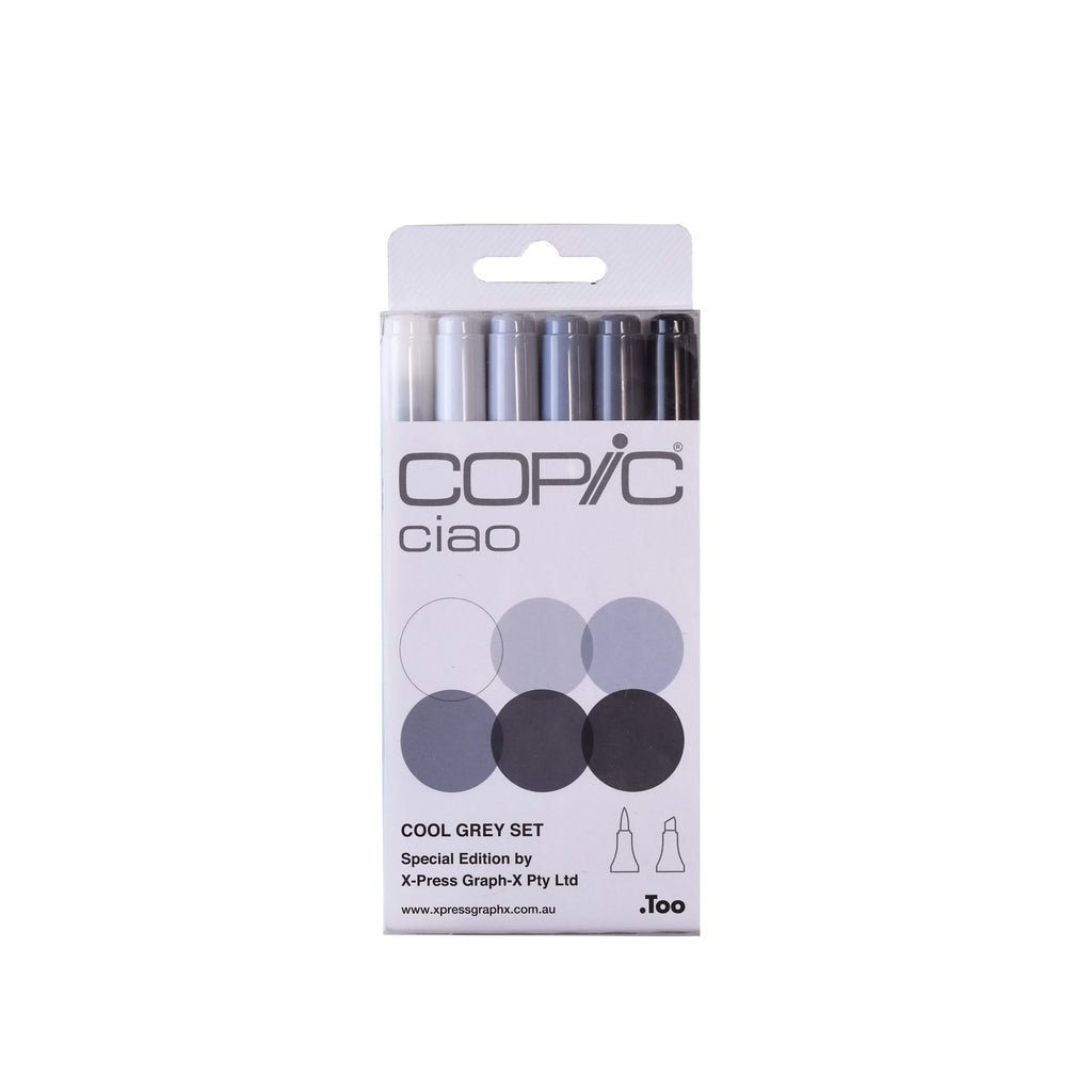 Copic Ciao Markers 6 Pack Greys | Dual-Tip Alcohol Markers – CraftOnline