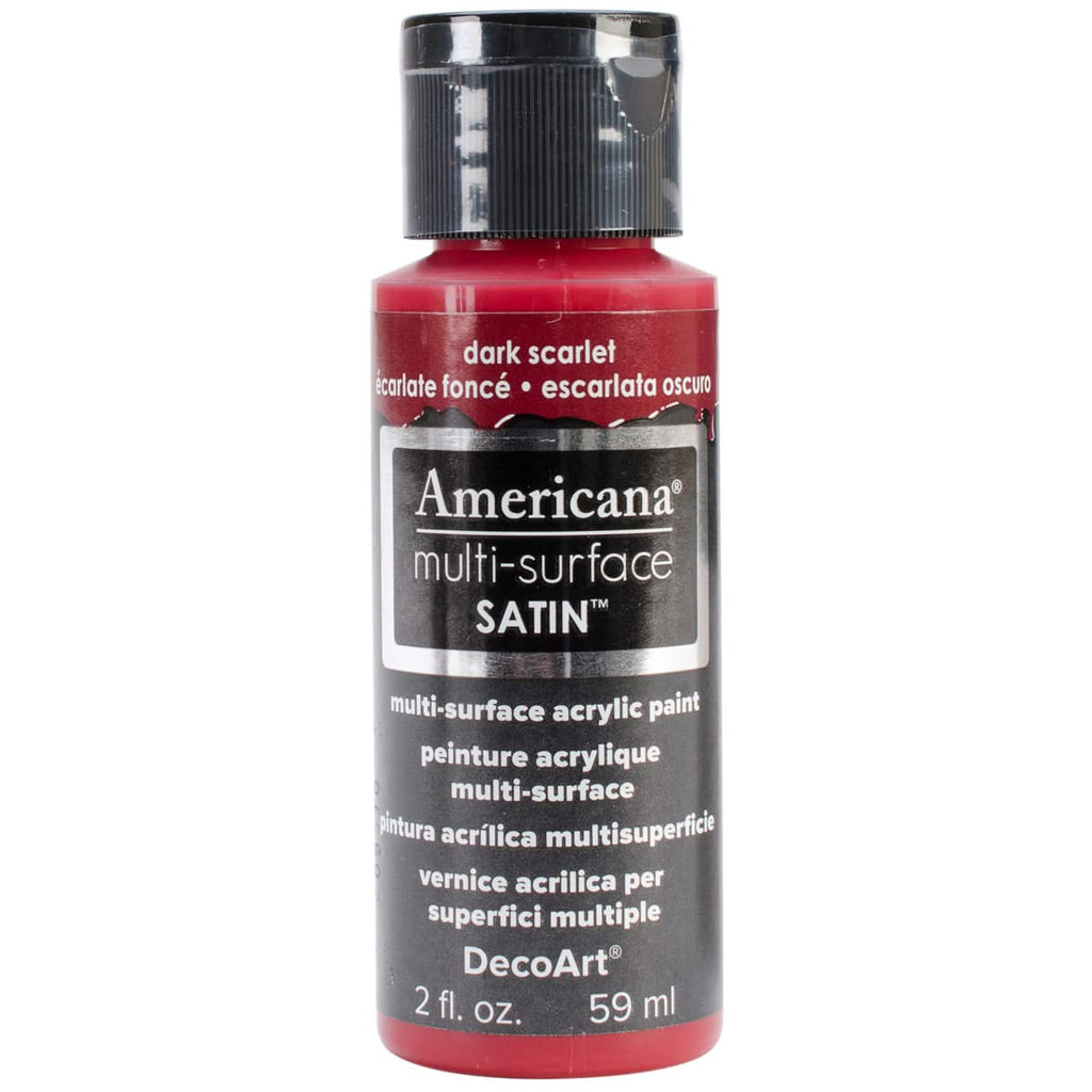 Americana Multi-Surface Satin Acrylic Paint 2oz - Dark Scarlet ...