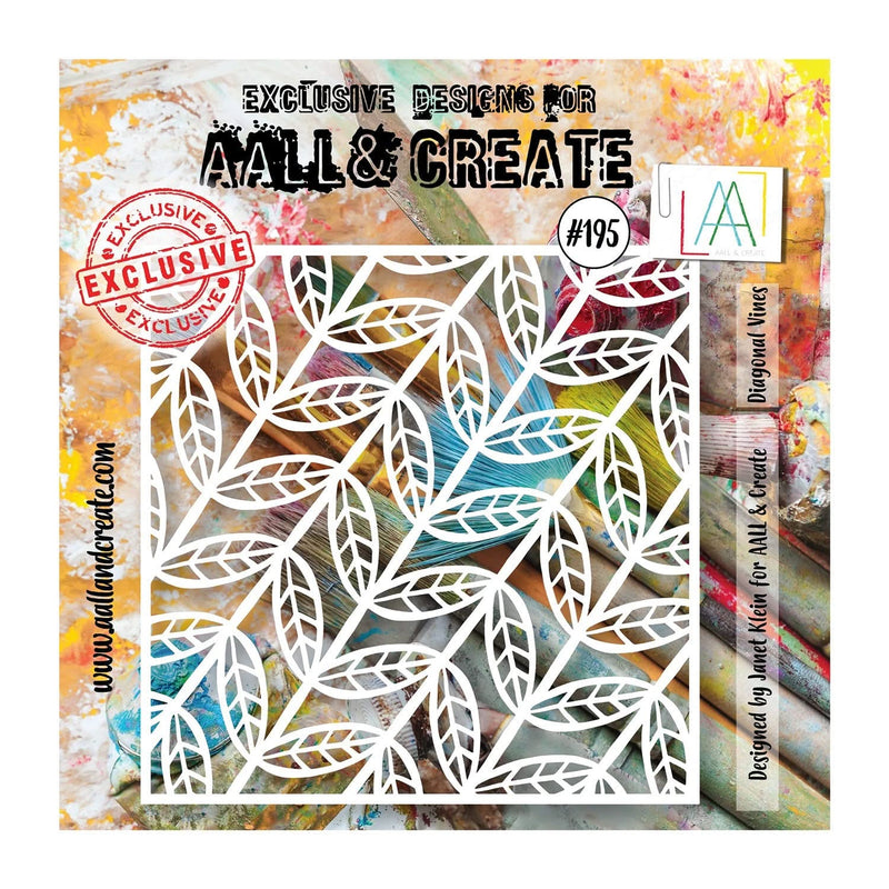 Aall & Create - 6"x 6" Stencil #195 - Diagonal Vines* – CraftOnline