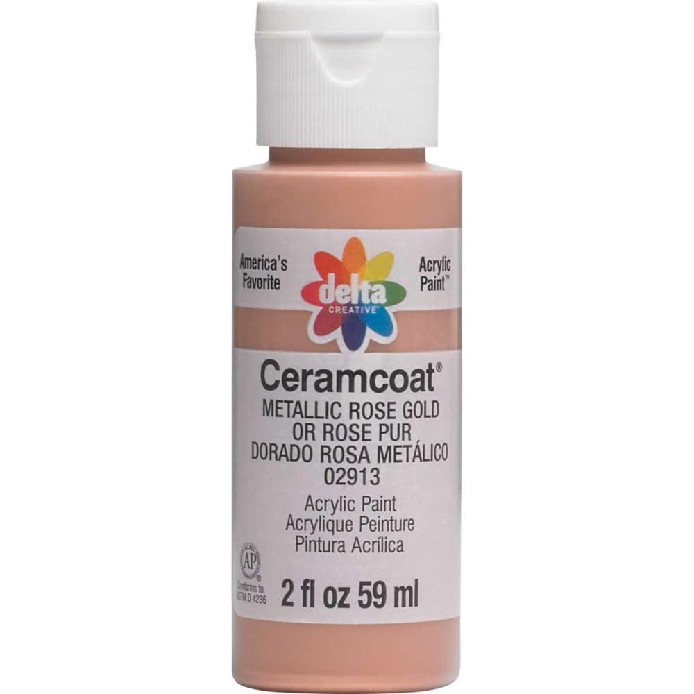 Delta Ceramcoat Metallic Acrylic Paint 2oz - Metallic Rose Gold ...