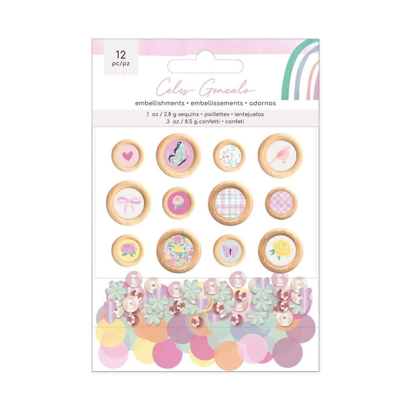 American Crafts Rainbow Avenue Confetti Button Pack* – CraftOnline