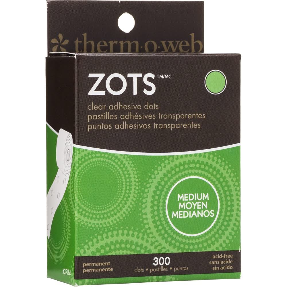 Thermoweb Zots Clear Adhesive Dots - Medium 3/8"X1/64" Thick 300 pack ...