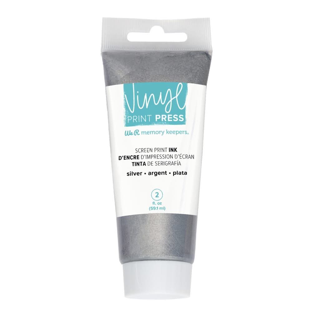 We R Vinyl Print Press Screen Print Ink 2oz (metallic silver ...