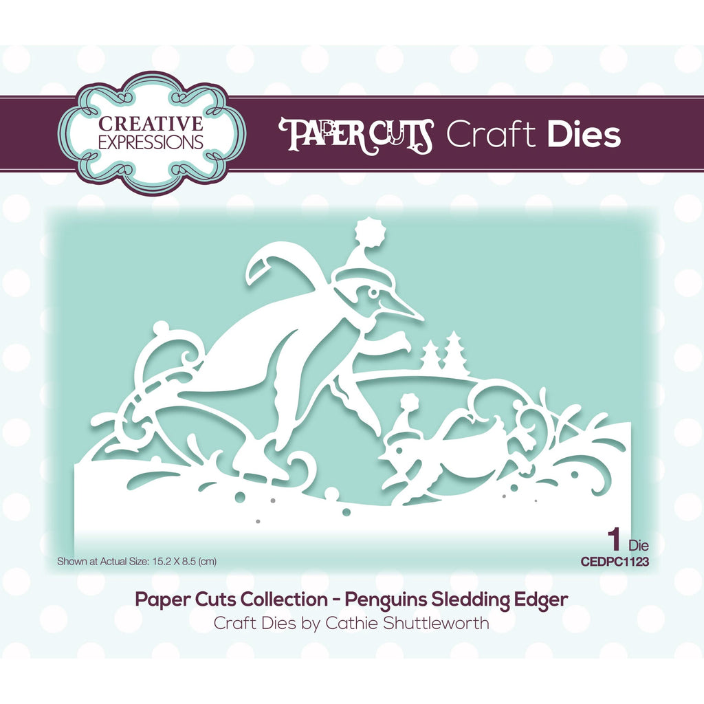 Creative Expressions Paper Cuts Edger Craft Dies - Penguins Sledding ...