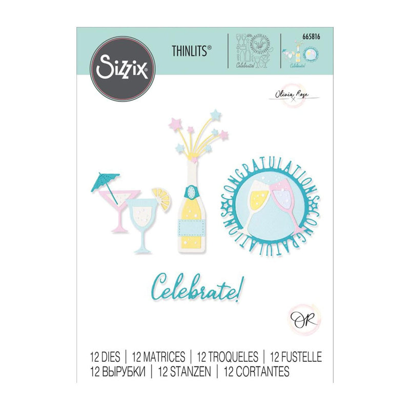 Sizzix Thinlits Dies By Olivia Rose 12/Pkg - Bottles & Glasses – CraftOnline