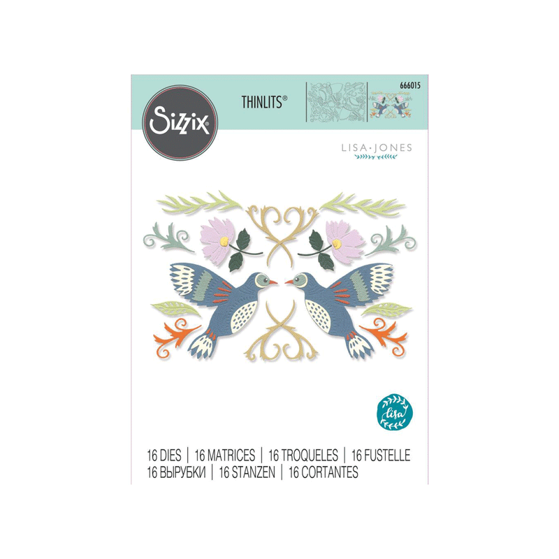 Sizzix Thinlits Dies By Lisa Jones 16 Pack - Birds & Blossoms – CraftOnline