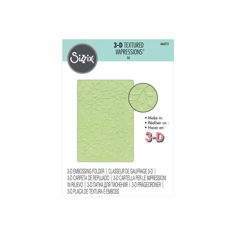 Sizzix 3-D Textured Impressions Embossing Folder - Summer Foliage ...