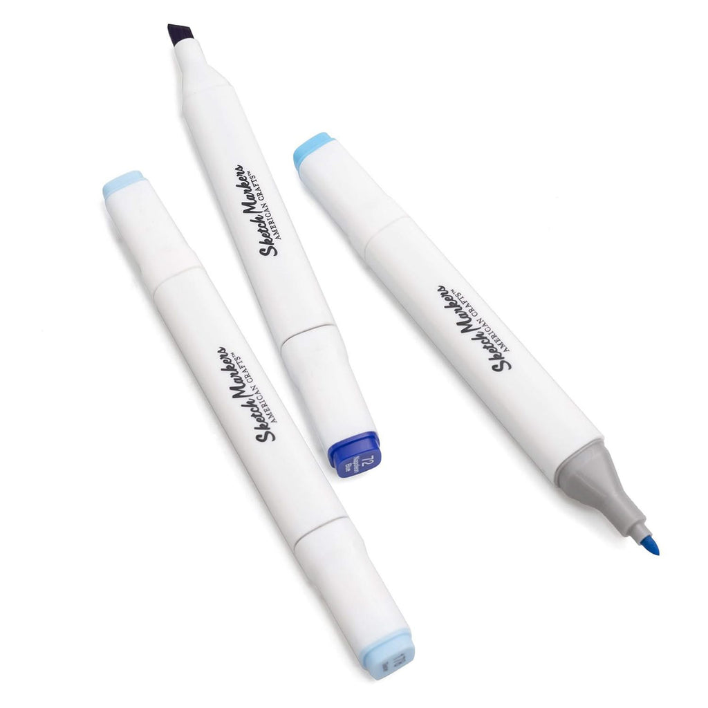 American Crafts Sketch Markers Dual-Tip Alcohol Markers 3 Pack - Glaci ...