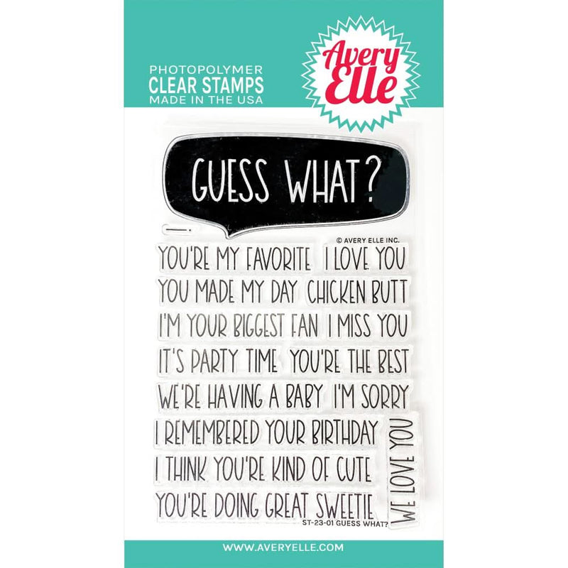 Avery Elle Clear Stamp Set 4"X6" - Guess What?* – CraftOnline