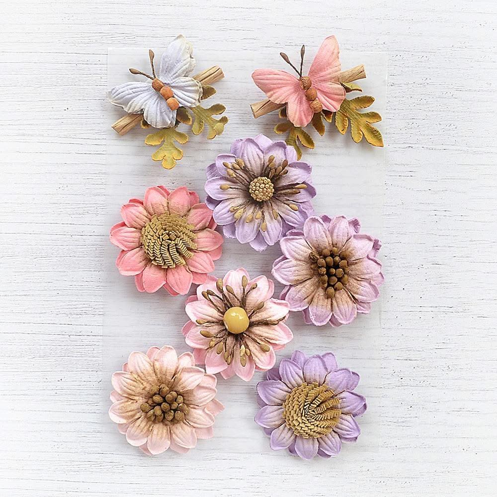 Little Birdie Arcadia Paper Flowers 8 pack - Fairy Sparkle – CraftOnline