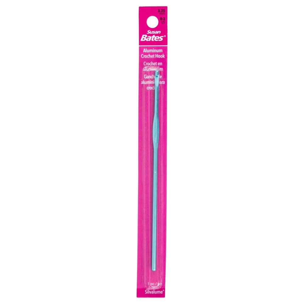 Susan Bates Silvalume Aluminum Crochet Hook 5.5" Size D3/3.25mm ...