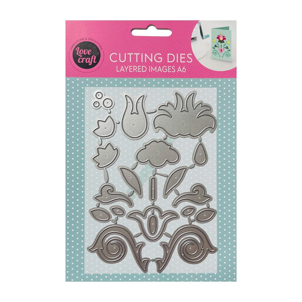 Poppy Crafts Cutting Dies - Layered Images A6 - Fancy Flower* – CraftOnline