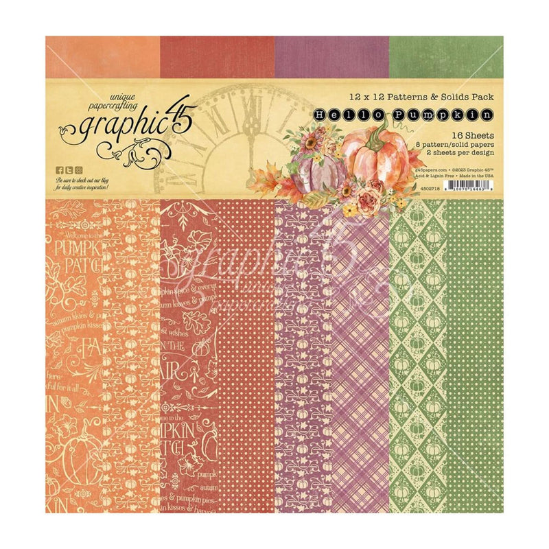 Graphic 45 Double-Sided Paper Pad 12"x 12" 16/Pkg Patterns & Solids ...