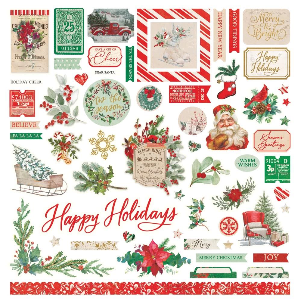 PhotoPlay Holiday Charm Stickers 12"X12" Elements* – CraftOnline
