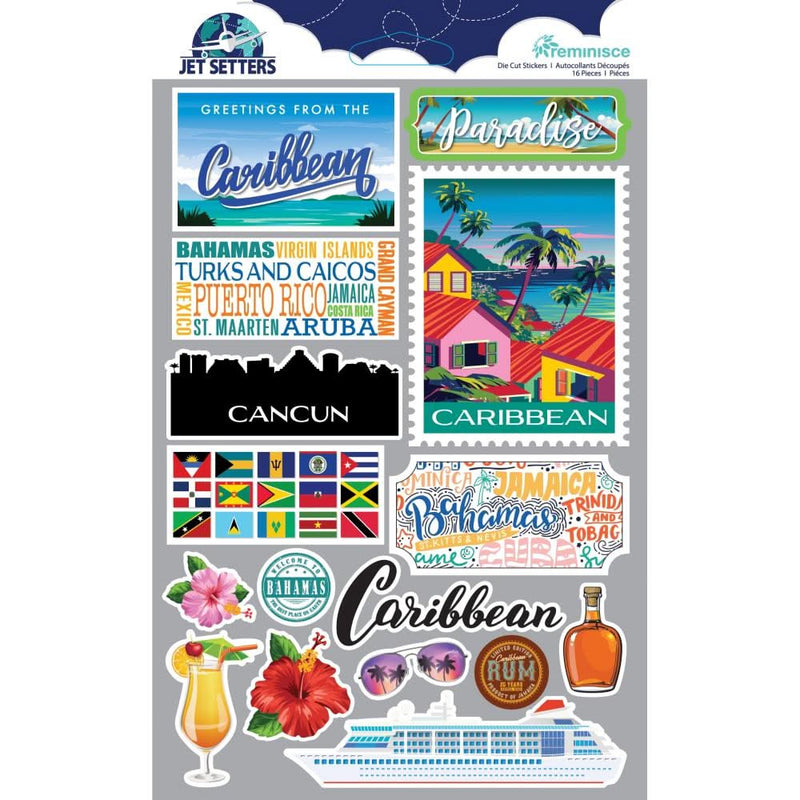 Reminisce Jet Setters 3.0 Dimensional Stickers - Caribbean* – CraftOnline