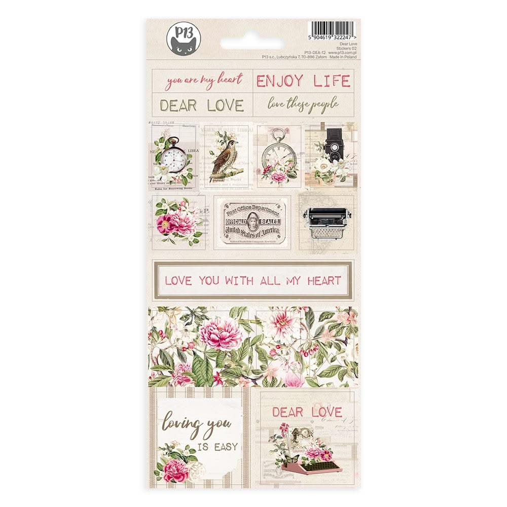 P13 Dear Love Cardstock Stickers 4"X9" #02* – CraftOnline