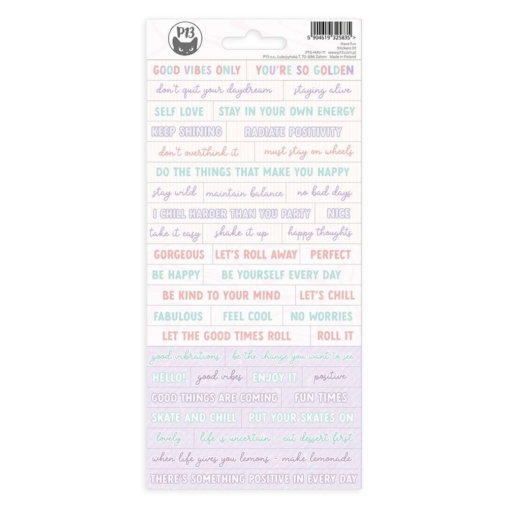 P13 Have Fun Cardstock Stickers 4"X9" #01* – CraftOnline