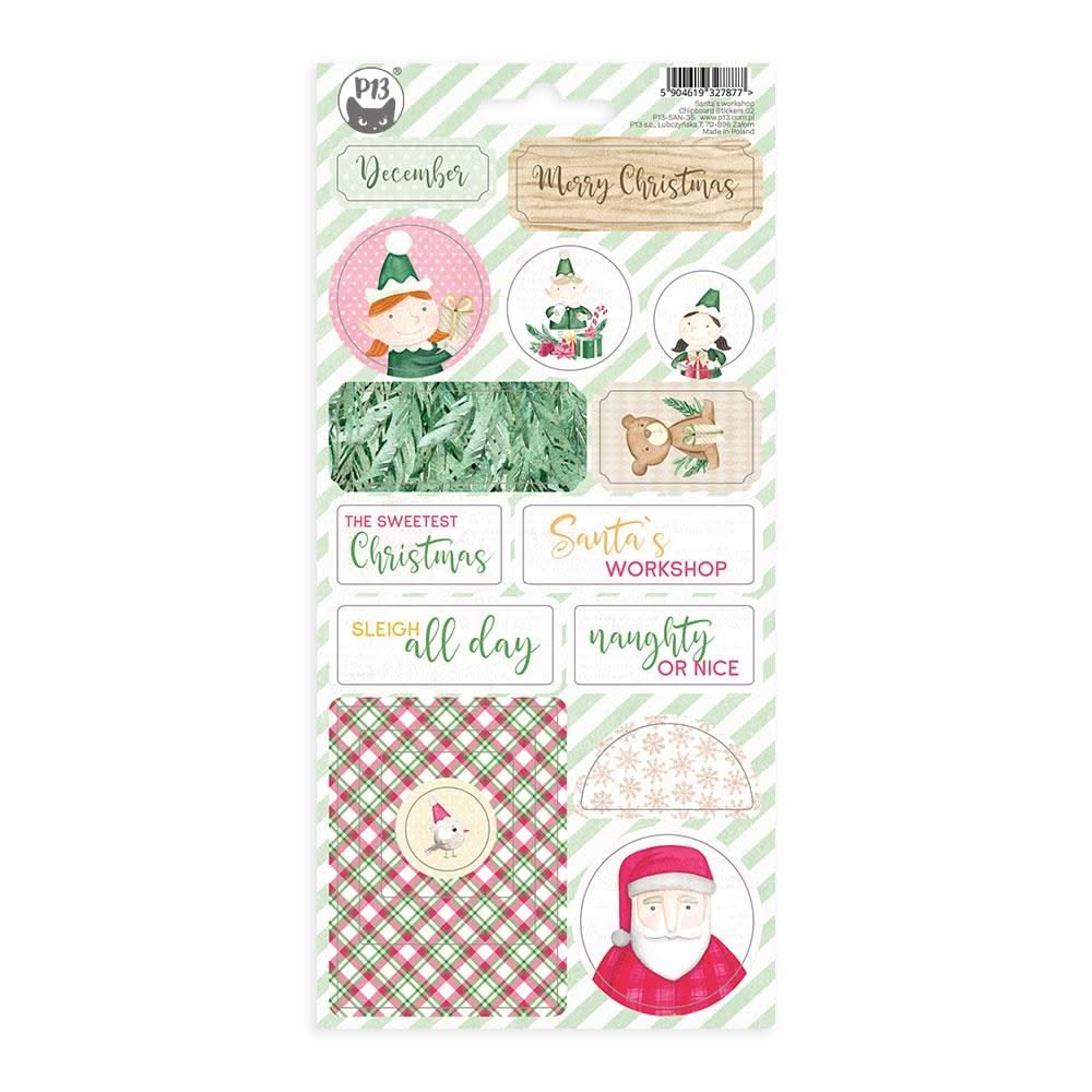 P13 Santa's Workshop Chipboard Stickers 4.1"X8.7" #02* – CraftOnline