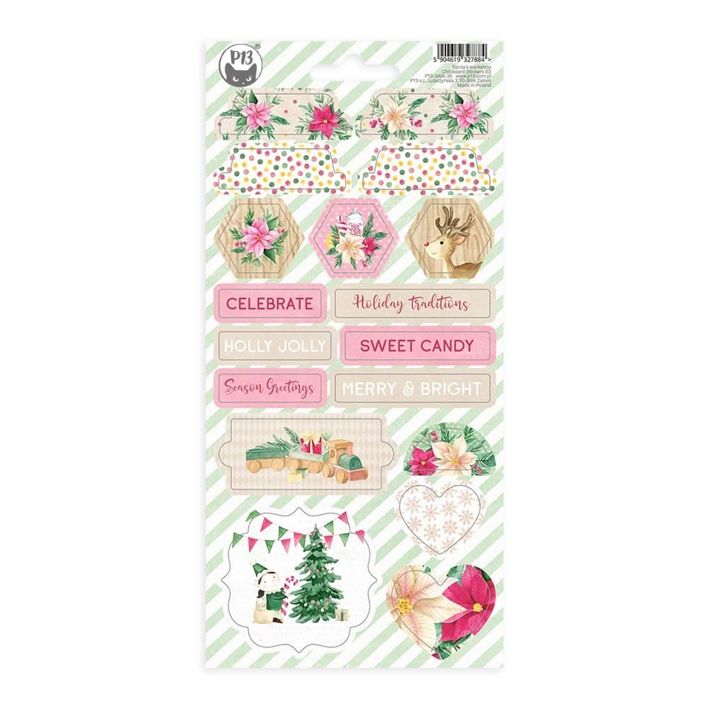 P13 Santa's Workshop Chipboard Stickers 4.1"X8.7" #03* – CraftOnline