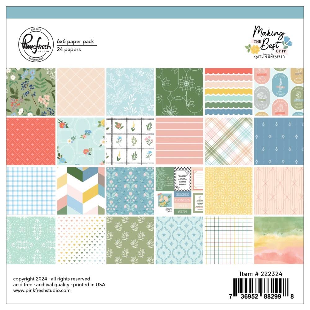 Pinkfresh Studio Making The Best Of It Double-Sided Paper Pack 6"X6 ...