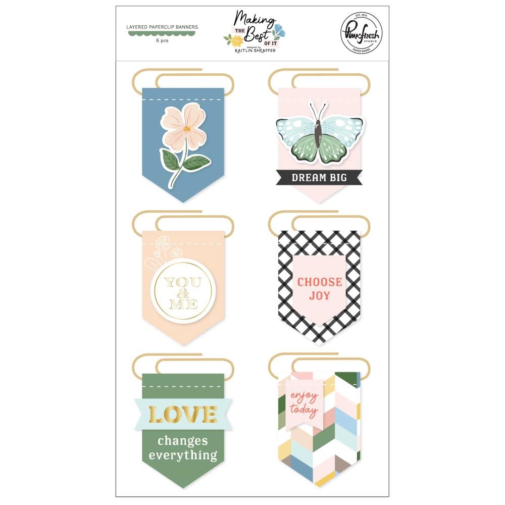 Pinkfresh Studio Layered Paperclip Banner Stickers Making The Best Of ...