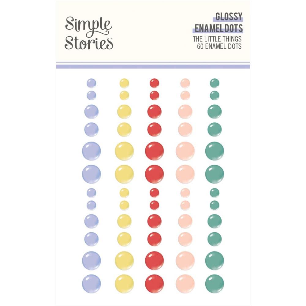 Simple Stories The Little Things Enamel Dots Embellishments Glossy ...