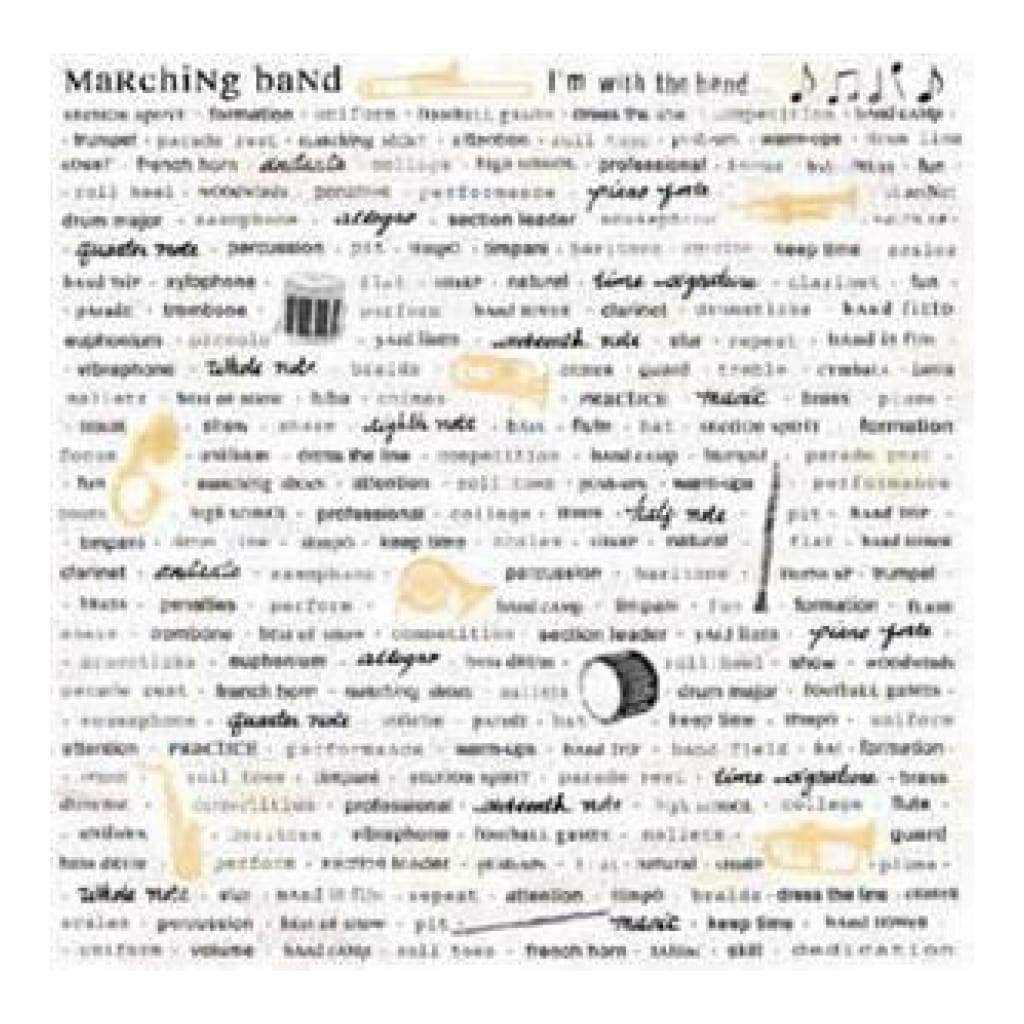 Carolees Creations Marching Band Words 12x12 patterned paper pack of ...