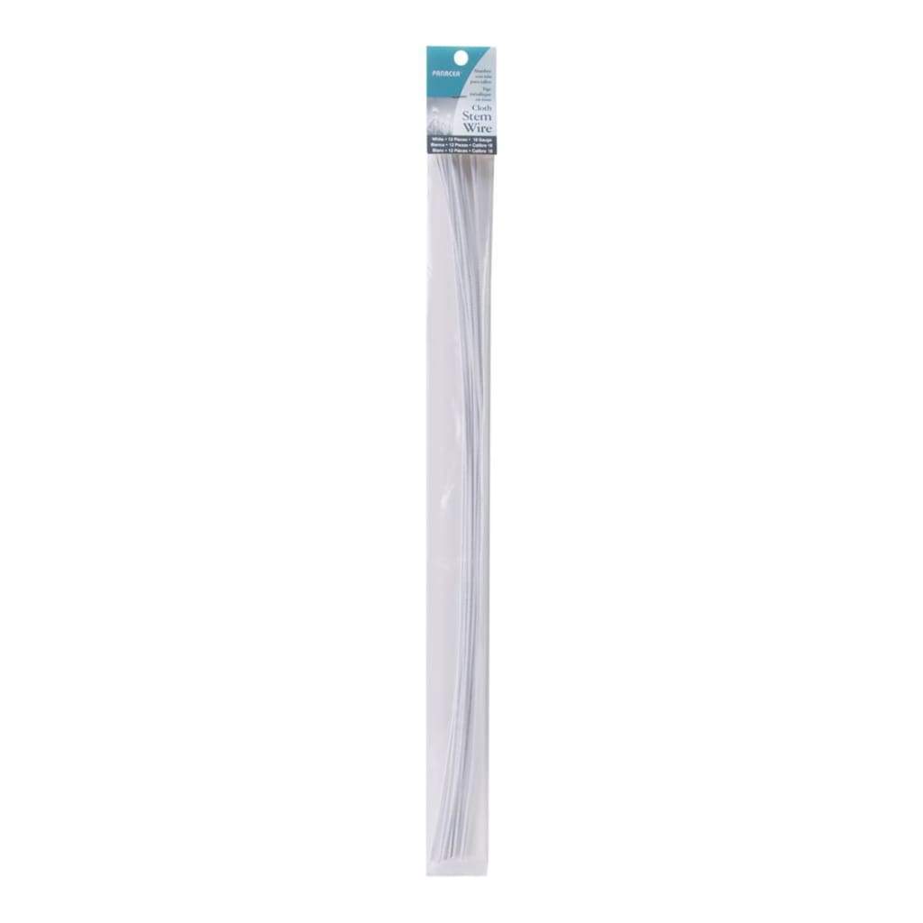 Cloth Covered Stem Wire 18 Gauge 18 inch 12 pack White – CraftOnline