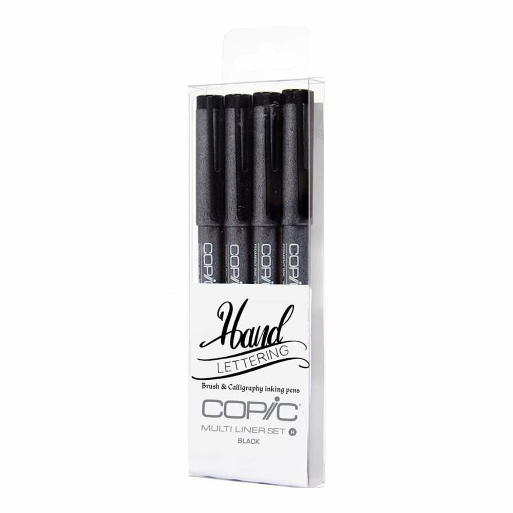 Copic Multiliner Hand Lettering Set – Waterproof Black Ink Pens for ...