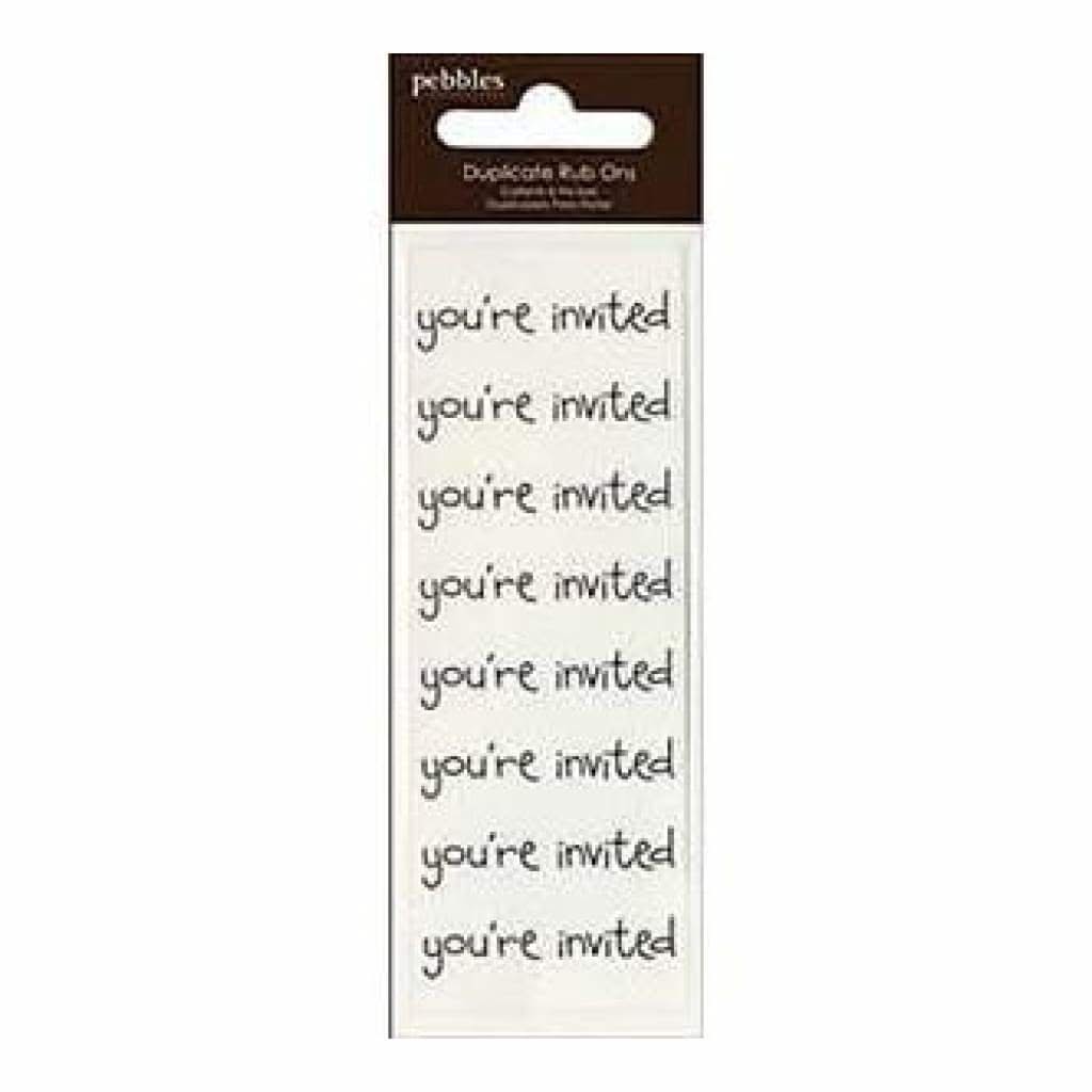 Pebbles Duplicate RubOns Youre Invited Black – CraftOnline