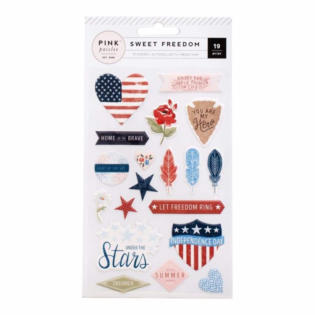 Pink Paislee - Sweet Freedom Puffy Stickers – CraftOnline