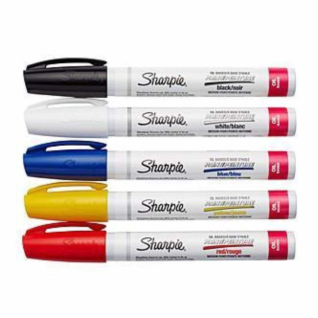 Sharpie Medium Point OilBased Paint Markers 5 pack BlackBlueYellowRed ...
