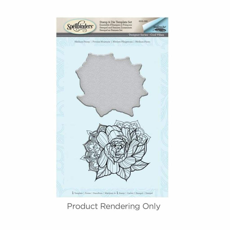 Spellbinders Stamp & Die Set By Stephanie Low Good Vibes-Med Peony ...