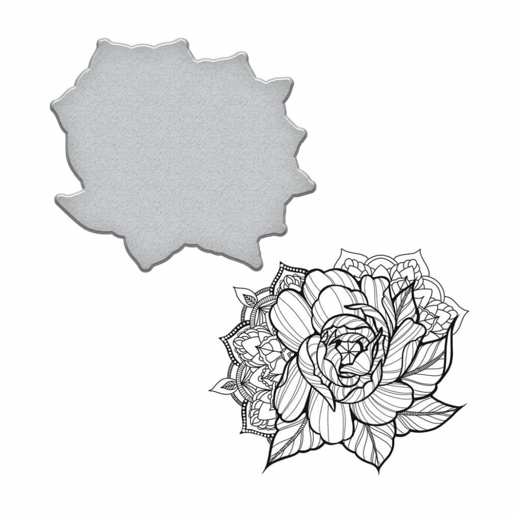 Spellbinders Stamp & Die Set By Stephanie Low Good Vibes-Med Peony ...