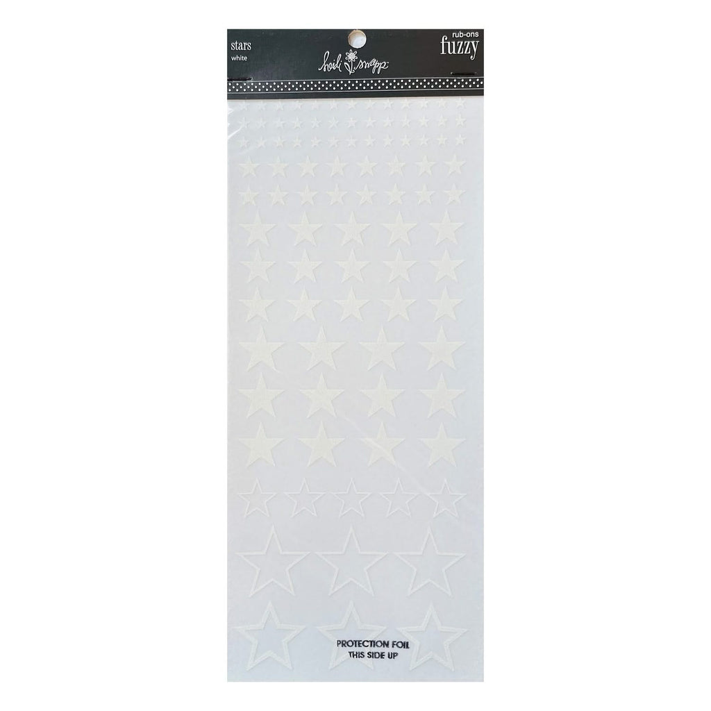 Heidi Swapp Fuzzy Rub-Ons - Stars - White* – CraftOnline
