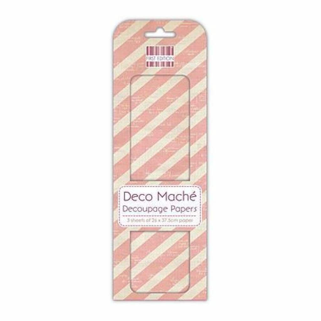 Trimcraft Deco Mache Paper 1025 inch X1475 inch 3 pack Pink Stripe ...